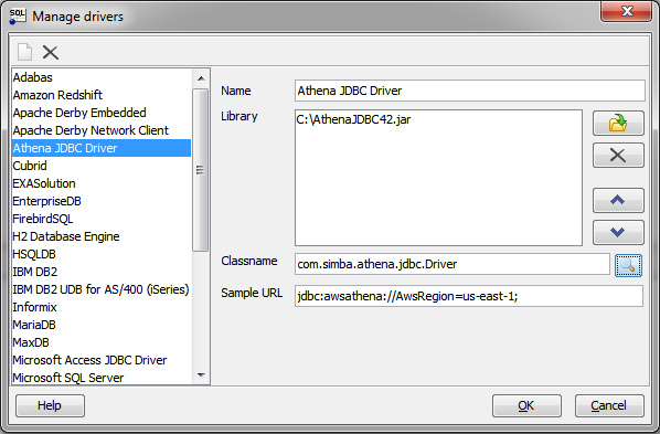 Example: Using the Connector in SQL Workbench – Simba