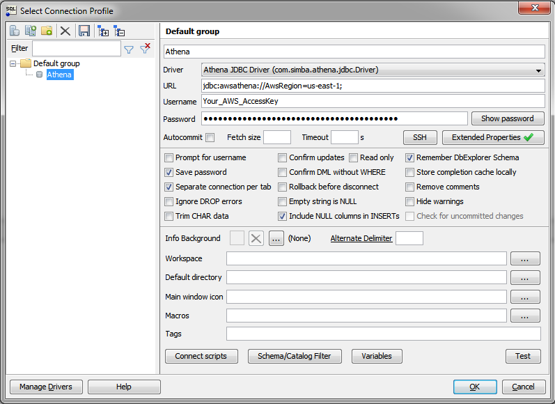 Example: Using the Connector in SQL Workbench – Simba